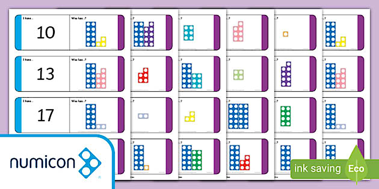 Numbers 1 - 20 with Numicon Shapes Loop Cards - Twinkl